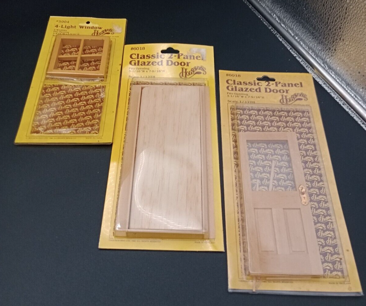 HouseWorks Doll House Miniature 1/12th Scale Doors and Window 5004 6018 ...