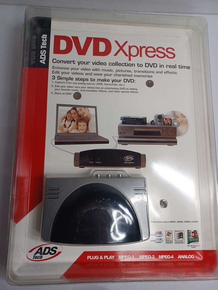 ADS Tech DVD Xpress Transfer videotape to CD/ DVD USBAV-701-SK-E | eBay