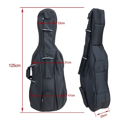 4/4 Cello case Thickened Soft Bag Cello Gig Bag Multiple Pockets Strong ...