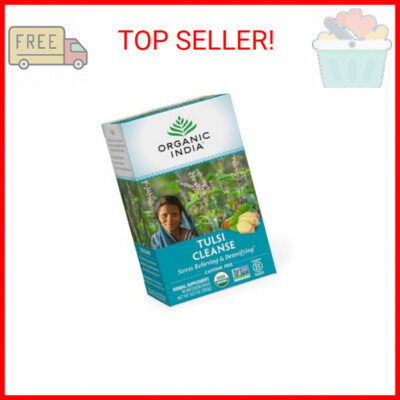 Organic India Tulsi Cleanse Herbal Tea - Calming & Detoxifying, Immune ...