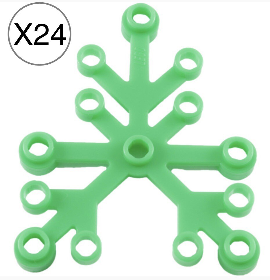 Lego 24 Pieces City 6x5 Large Bright Green Plants Leaf / Tree Limbs ...