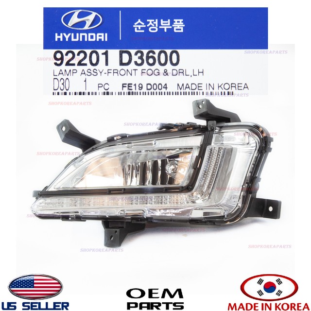 Genuine OEM Front Left Fog Light for Hyundai 92201D3600 for sale online ...