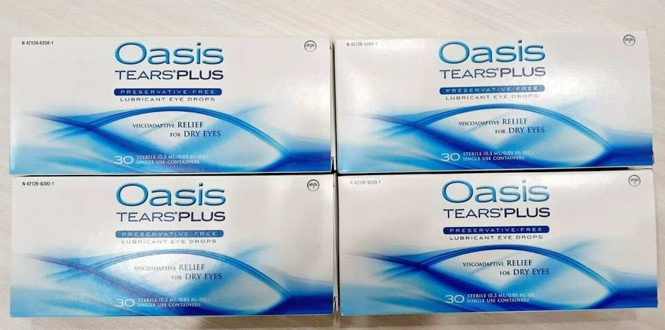AUTHENTIC & NEW - OASIS TEARS PLUS - EYE DROPS - DRY EYES (30 VIALS ...