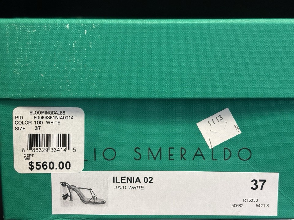 ILIO SMERALDO Ilenia 02 Strappy Ankle Tie Heel White EU 37/US 7~$560 ...