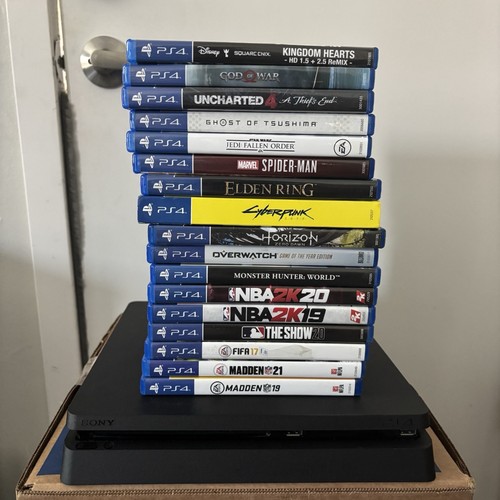 Sony PlayStation 4 PS4 Slim Console 500GB CUH-2015A + 2 Controllers + 17 Games | eBay