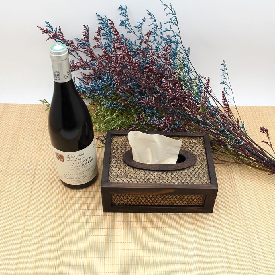 Wooden Tissue Box Vintage Napkin Holder Decorative Tissue Paper ...