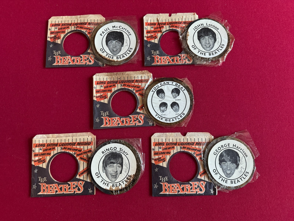 1964, BEATLES, Candy Licorice Records, Set of (5) RARE / Vintage | eBay