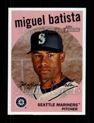 2008 Topps Heritage #429 Miguel Batista Mariners SHORT-PRINT 8 - NM/MT ...