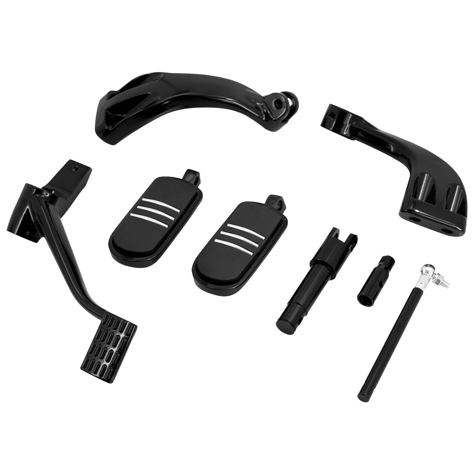 Black Mid Controls Kit Foot Peg Lever For Harley Sportster XL 883 1200 ...