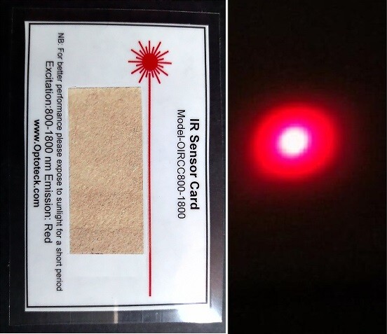 Infrared(IR) Sensor Cards-wide wavelength detection(800-1800nm) Credit ...