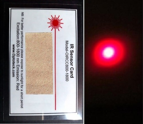 Infrared(IR) Sensor Cards-wide wavelength detection(800-1800nm) Credit ...