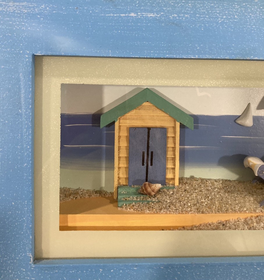 Arister Gifts Inc Beach Real Moving Sand & SeaShell Shadow Box Wall ...
