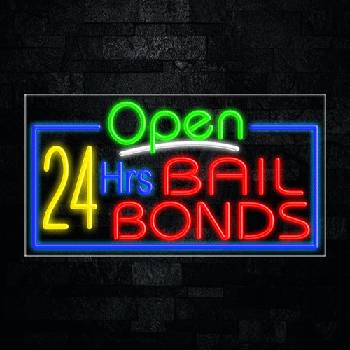 Bail Bonds 24 Hours LED Neon Sign 33"L x 18"H #35459 | eBay