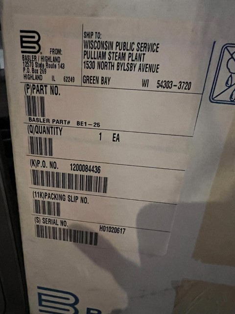 Basler Electric Be1-25 Sync-check Relay Without Casing for sale online ...