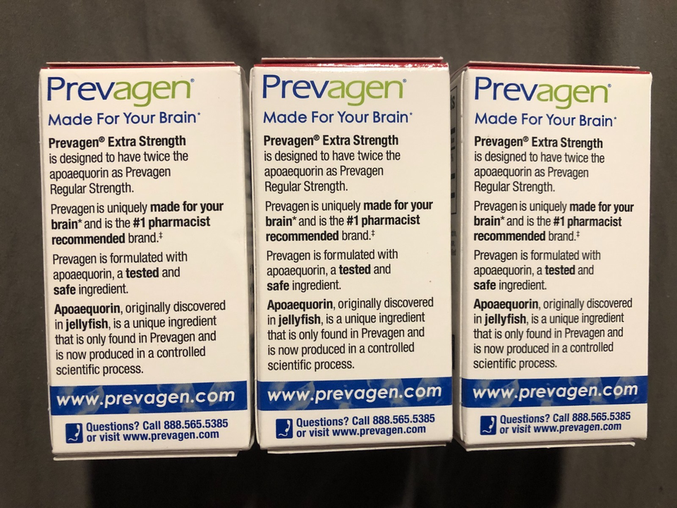 New Lot Of 3 Factory Sealed Authentic Prevagen Extra Strength 30x3 90 ...