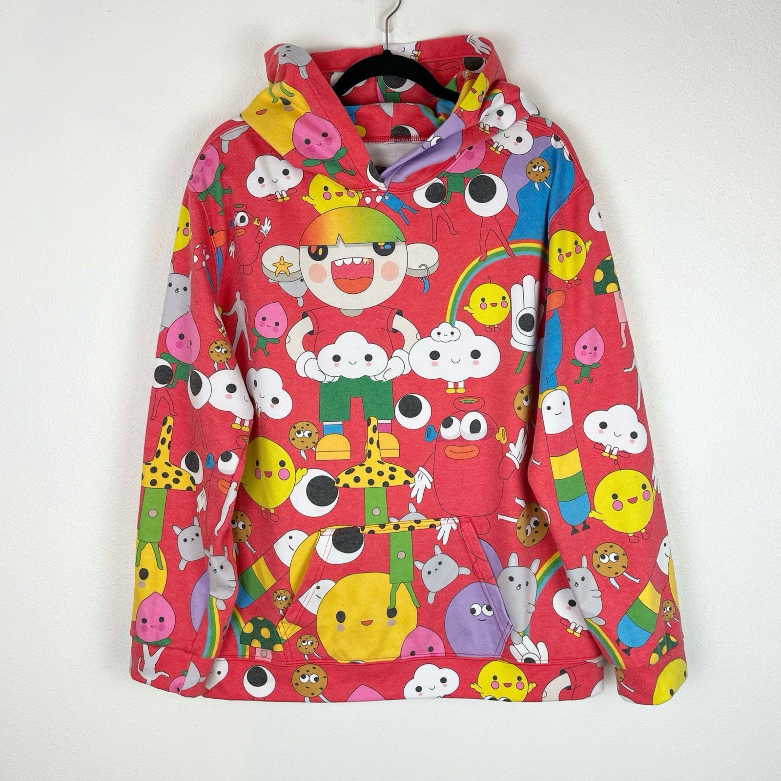 J Balvin Hoodie X Friends With You Size Large Red Whimsical Cartoon ...