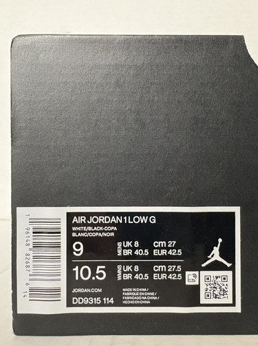Nike Air Jordan 1 Low G White Black Copa DD9315-114 Size 9 | eBay