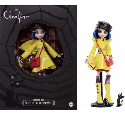 Monster High Skullector Coraline Collectible Doll in Yellow Raincoat ...