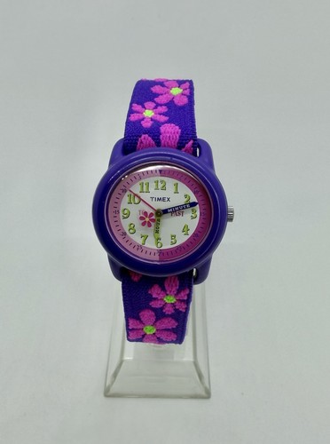 Timex Time Teacher Watch Girls Time Machine Nylon Floral Band Quartz ...