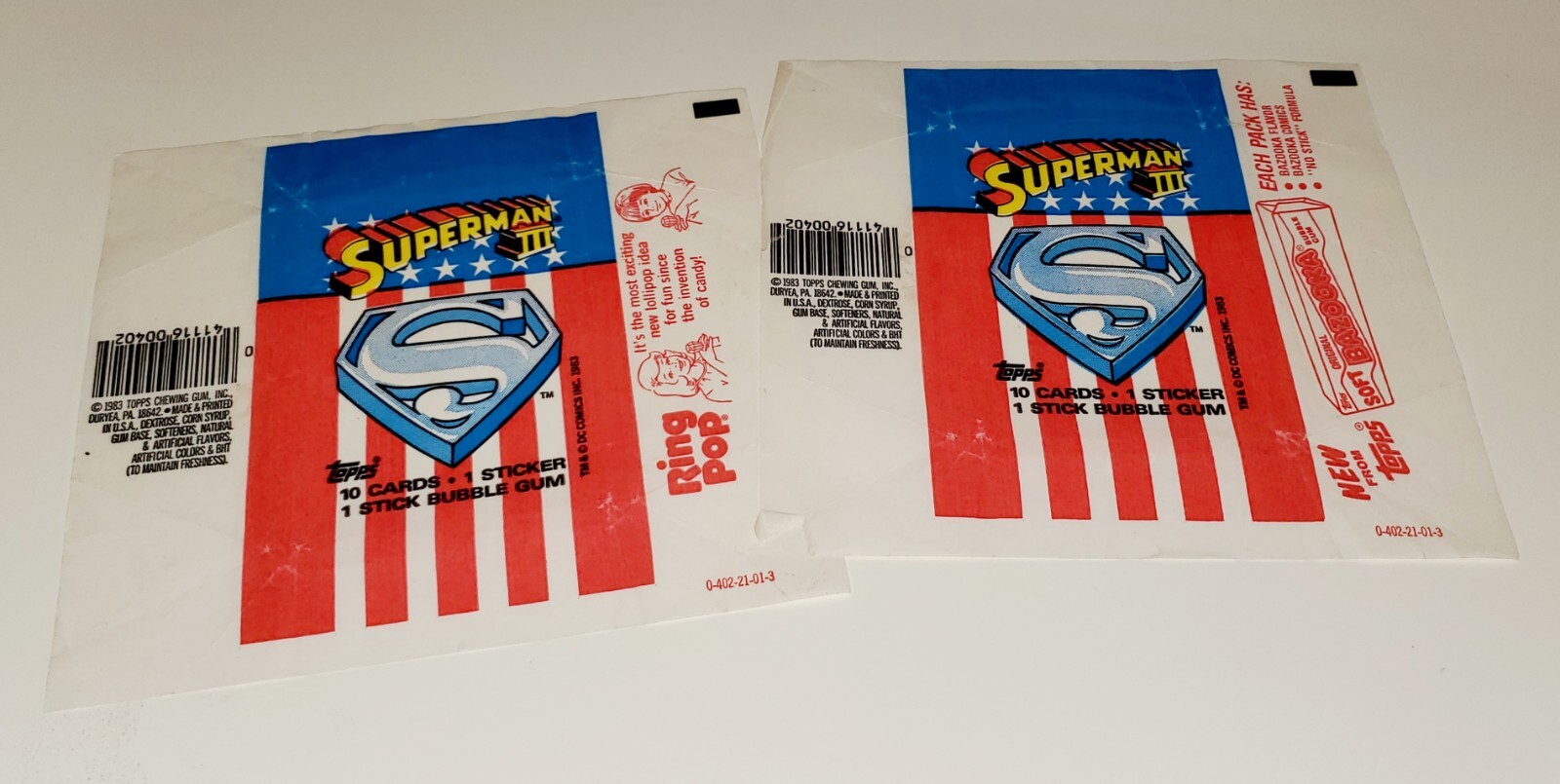 1983 Topps Superman III Wrappers, Lot Of 2 | eBay