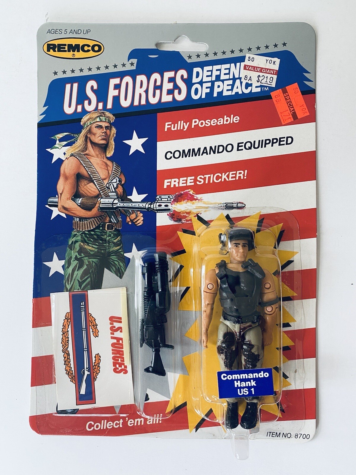 RARE! Vintage 1986 Remco US Forces Defenders of Peace - COMMANDO HANK ...