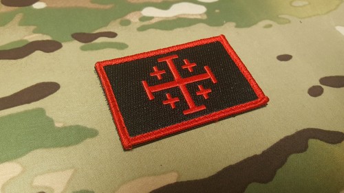 Jerusalem Cross Red Black Patch Crusader Infidel Templar Knight | eBay