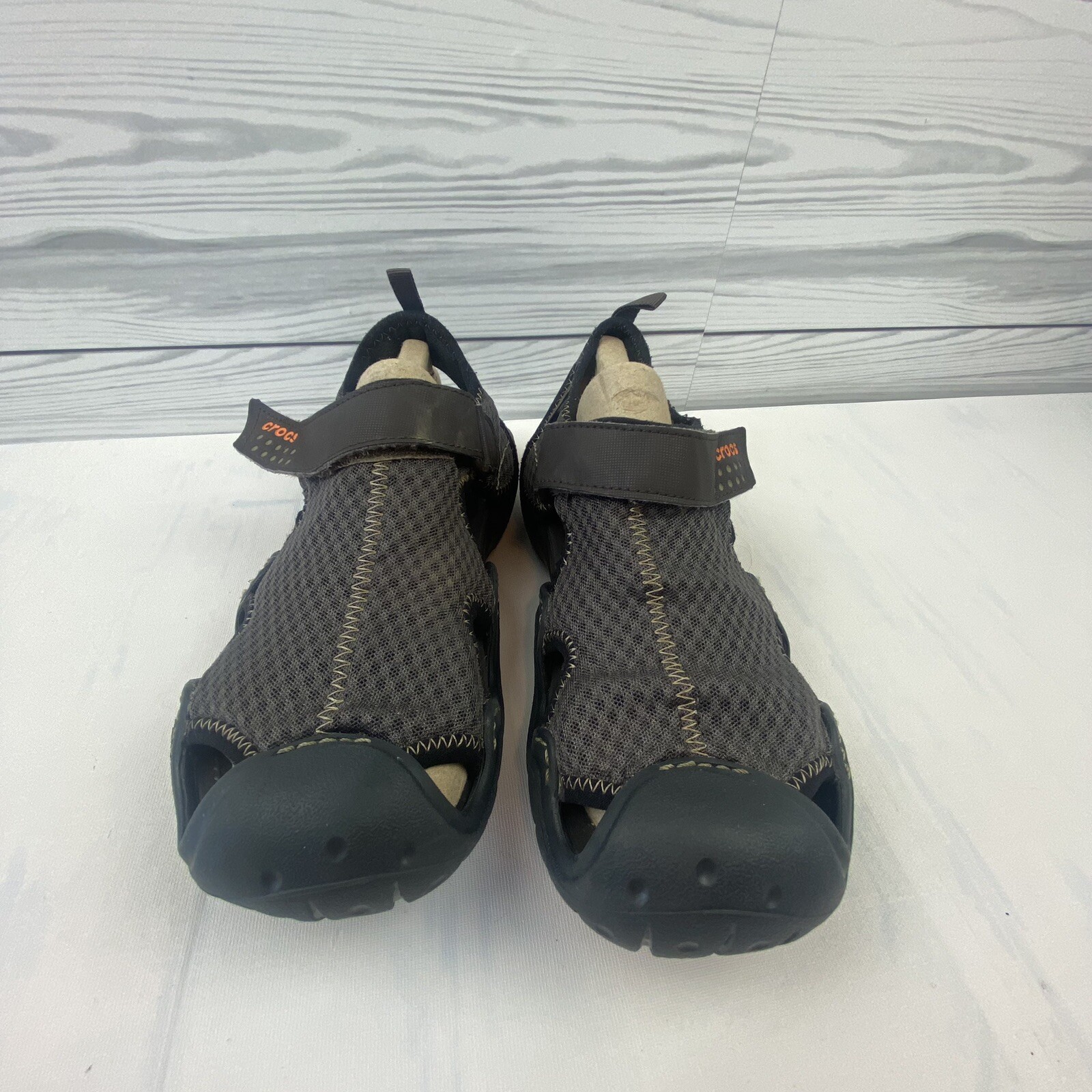 Crocs Swiftwater Black Brown Mesh 15041 Deck Sandals … - Gem