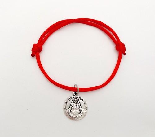 Da Polso Vergine Del Rocio Argentata E Rossa Regolabile Nuovo Uomo ...