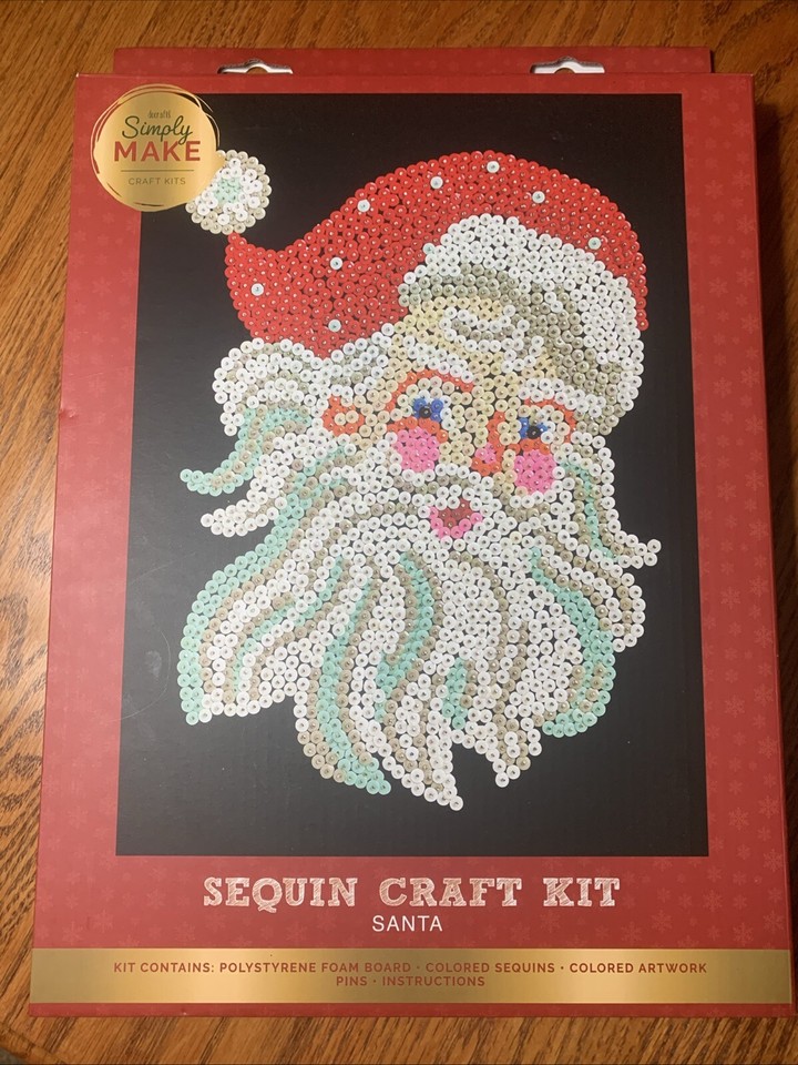 New Sequin Craft Kit Santa Claus Face Christmas Art Kit docraft 25x34cm ...