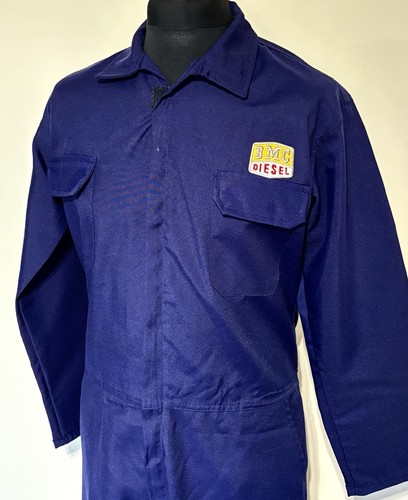 Vintage BMC Diesel Badged Zipped Navy Boiler Suit Polycotton Size XXL ...
