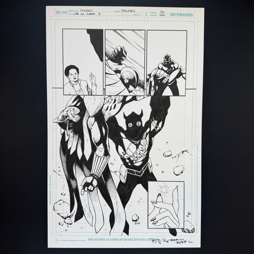 War for Earth 3 #1 Original Comic Art SIGNED Brent Peeples DC 2022 ...