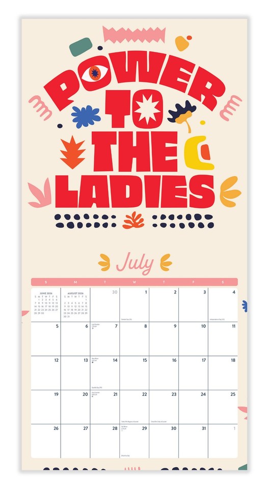 Yes Girl Yes Calendar 2026 | 12" x 24" 12 Month Calendar | Marble City ...
