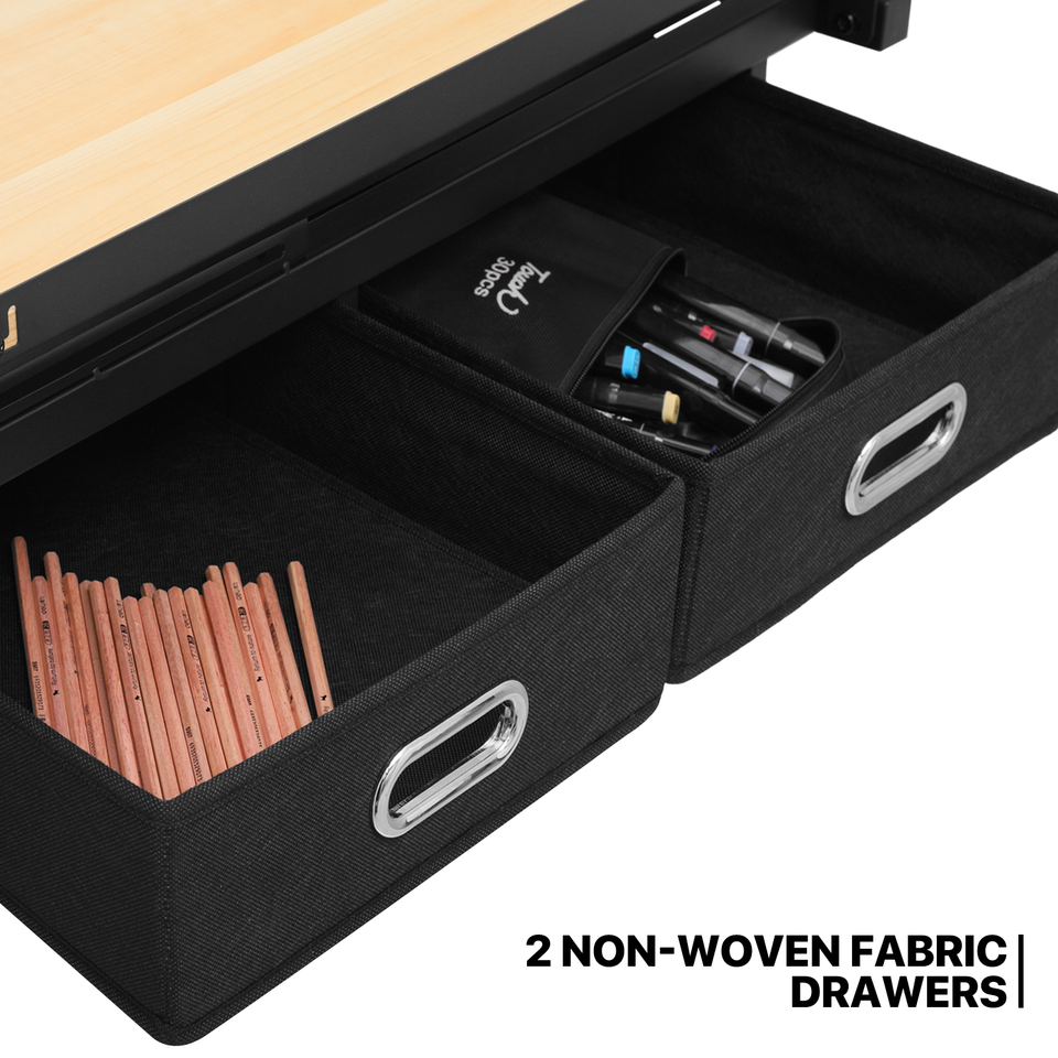 Drafting Drawing Table[STOOL+DRAWER]Adjustable Wood Tabletop Craft Work ...