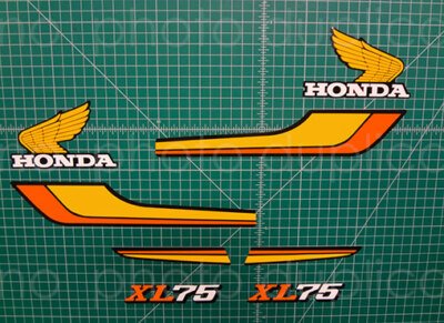 1978 78' motorcycle XL75 8pc Decals Kit vintage Graphic Sticker XL 75 ...