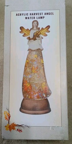 Cracker Barrel Acrylic Harvest Angel Glitter Lamp Water Globe 13.5 ...