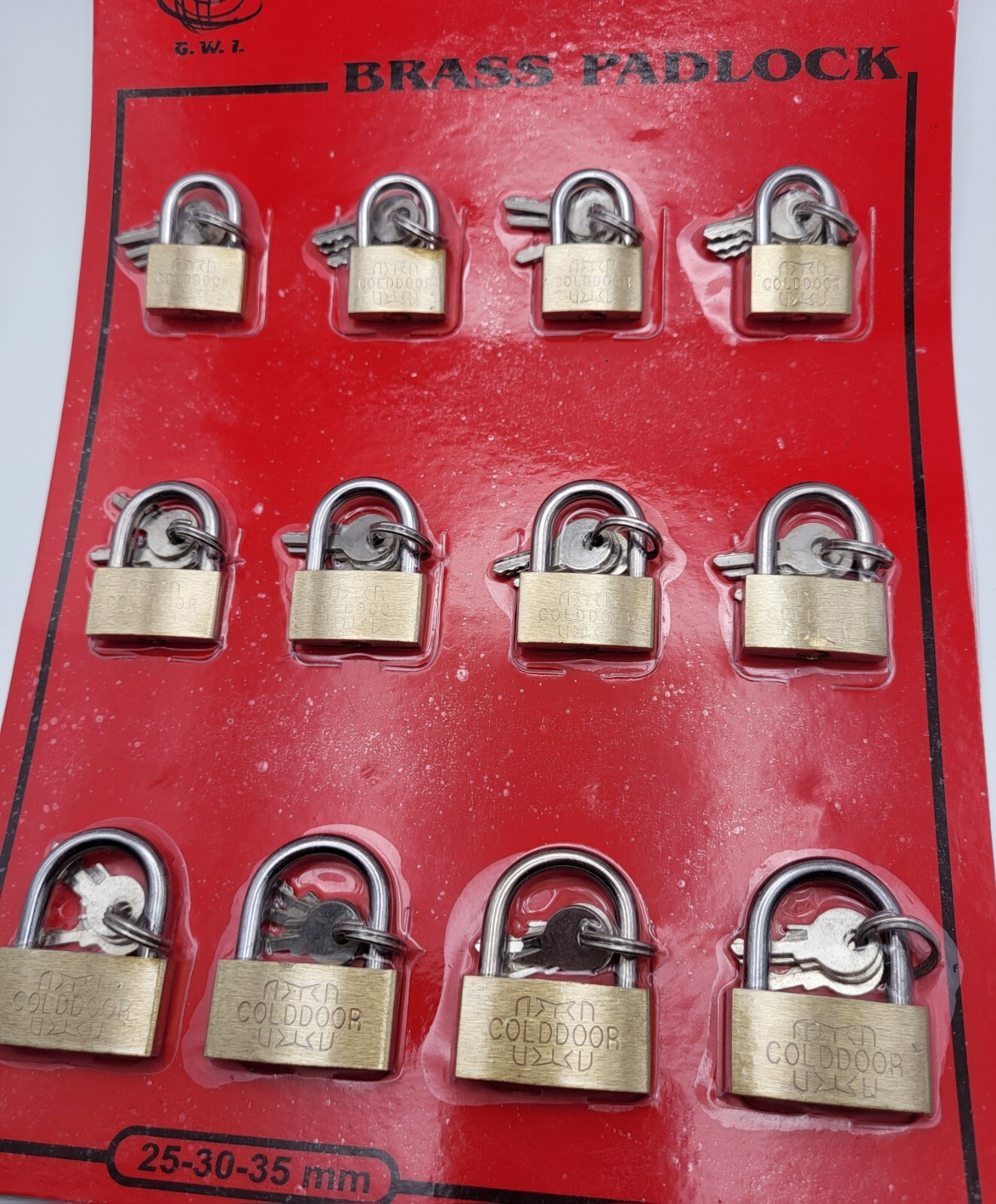 BRASS PADLOCKS WITH 3 SET OF KEYS 🔑 [ 25-30-35 MM] SETS OF 12 BRAND NEW ...