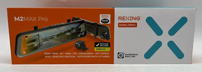 Rexing - M2Max Pro Front + Rear 4K + 1080p GPS Mirror Dash Cam - Brand ...