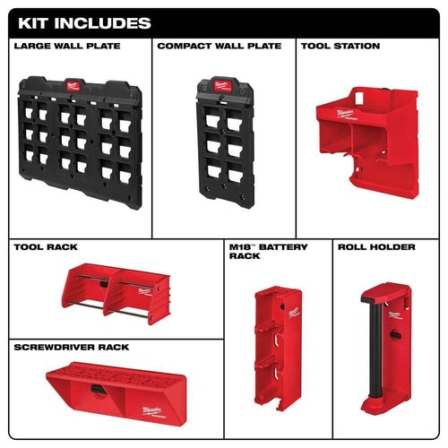Milwaukee Packout Shop Storage 6-Piece Kit W/ M18 Battery Rack | eBay