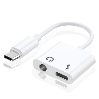 2in1 Type C to 3.5mm DAC Aduio Adapter Aux Date Cable Quick-Acting f ...