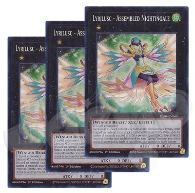 Yugioh Lyrilusc Assembled Nightingale x 3 1st Edition Super Rare NM ...
