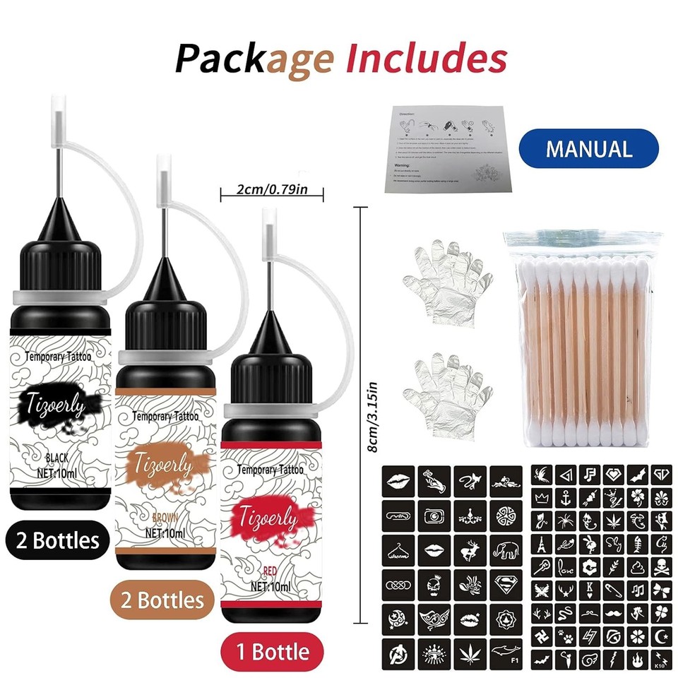 Temporary Tattoos Kits, wumawu Semi Permanent Tattoos, DIY Fake ...