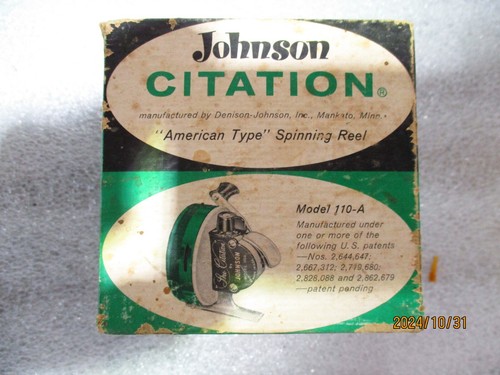 Johnson Citation Model 110-B Fishing Spinning Reel Green Vintage in ...