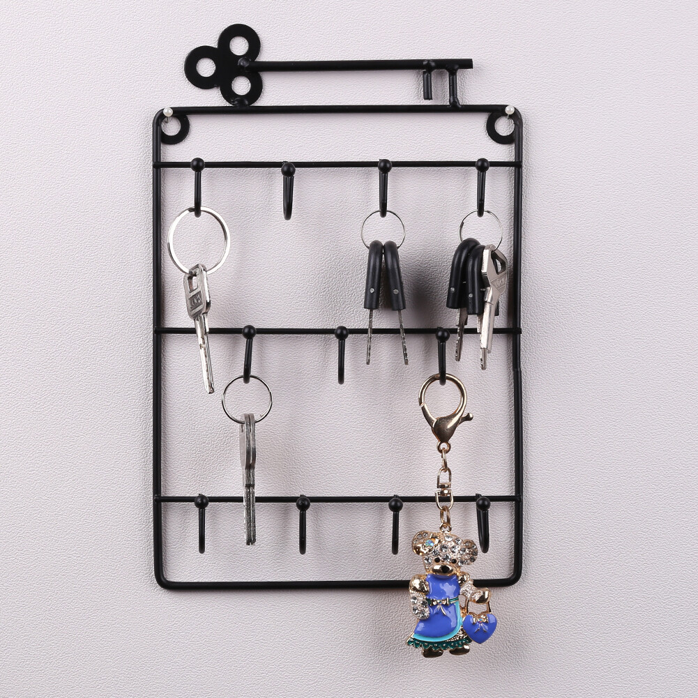 AU Modern Wall Mounted 11 Hangers Hooks Key Holder Coat Hat Storage ...