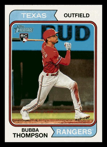 Bubba Thompson RC 2023 Topps Heritage #157 Rookie Texas Rangers ...