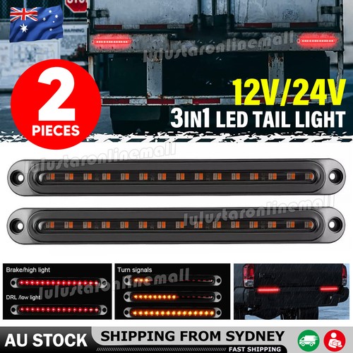 2x 3IN1 LED Tail Lights UTE Stop Brake Indicator Reverse Lamp Slim ...