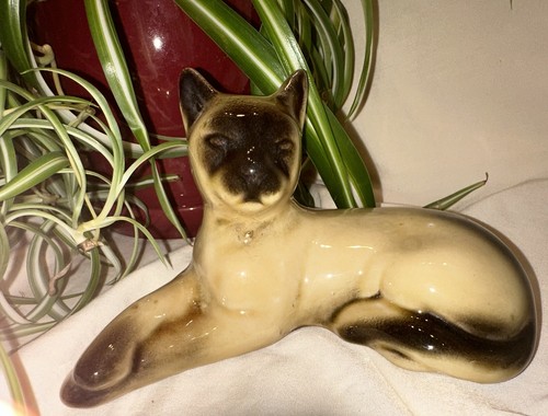 Vintage Brazil Cat Figurine ~ Golden Tan ~ Siamese MCM | eBay