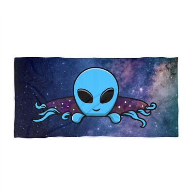 Peeking Alien Extraterrestrial Beach Towel ET UFO OctoAlien Tentacle ...