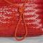 Red Wicker Straw Purse Wood Leaf Accents 11" long 9" high 3" deep 17.5 ...