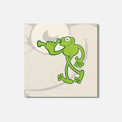 Frog Hang Loose Ten Shaka Animal 4'' X 4'' Square Wooden Coaster | eBay