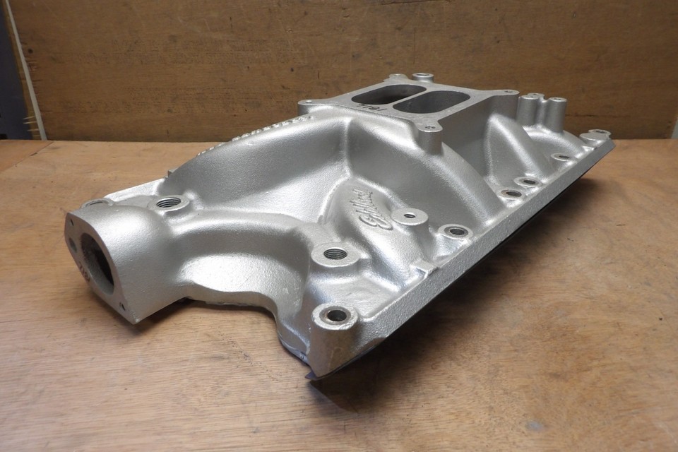 Ford 351 W Edelbrock 7181 Performer RPM Intake Manifold Aluminum Holley ...